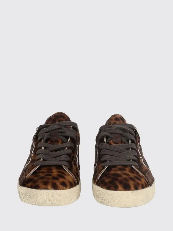 Premiata Stevend Animal Print Pony Hair And Suede Trainers
