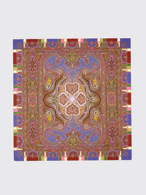 Etro Iconic Paisley Print Wool And Silk Blend Scarf - Multicolor