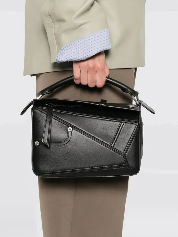Loewe Small Featherlight Puzzle Bag In Calfskin With Removable Strap
