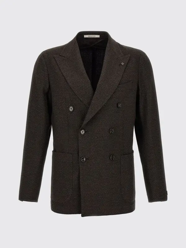 Tagliatore Double-breasted Blazer In Wool Blend With Patch Pockets And Lapels