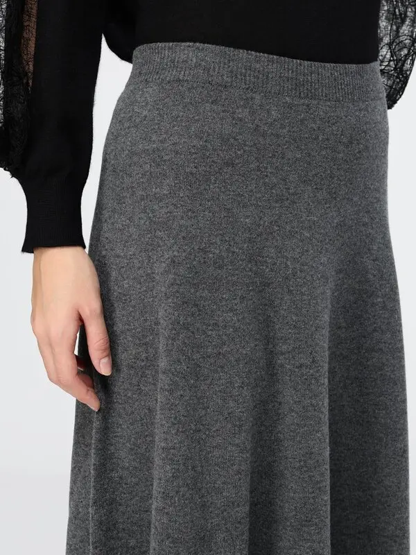 Fabiana Filippi High-waist A-line Knit Midi Skirt In Wool, Silk And Cashmere