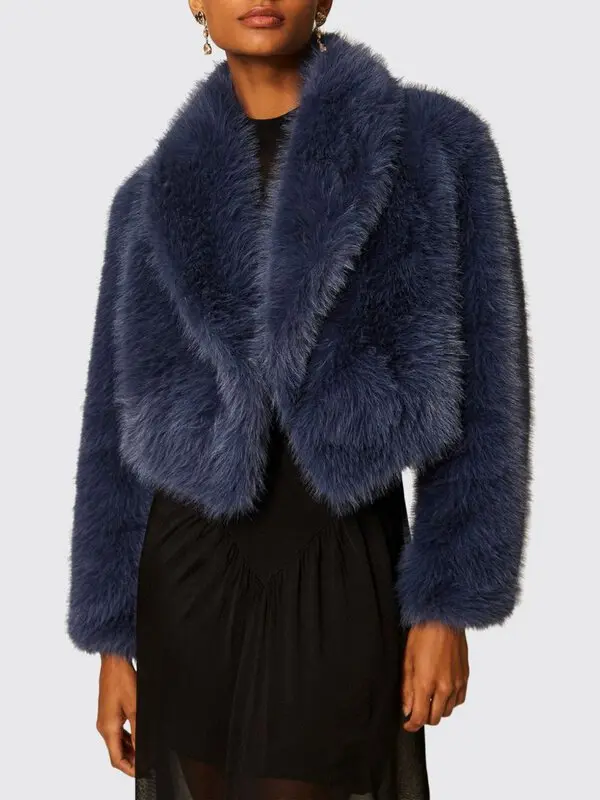 TWINSET Fur Coat - Blue