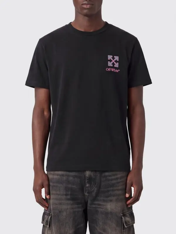 Off-White Cotton T-shirt With Contrasting Arrow Logo Print