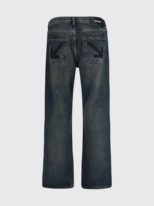 Off-White Mid-rise Straight Jeans In Denim With Arrow Logo