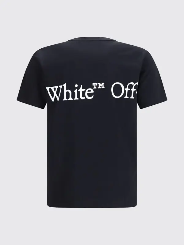 Off-White Cotton T-shirt With Contrasting Logo Print