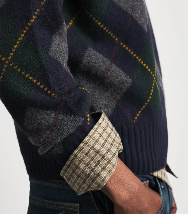 Polo Ralph Lauren Wool-mohair Argyle Polo Sweater