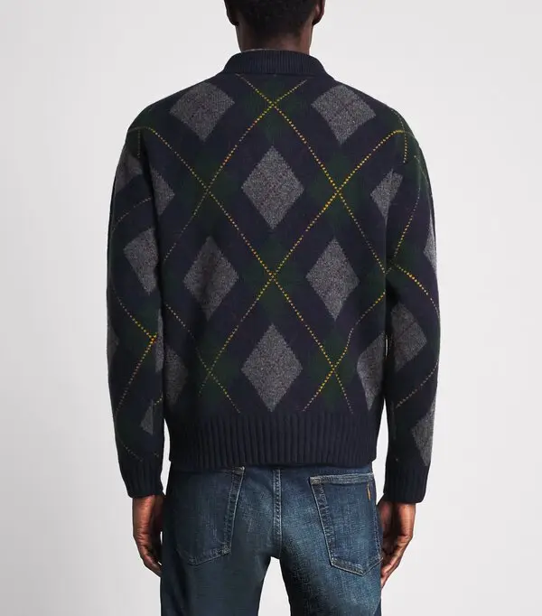 Polo Ralph Lauren Wool-mohair Argyle Polo Sweater