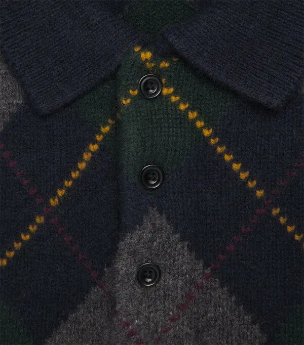 Polo Ralph Lauren Wool-mohair Argyle Polo Sweater