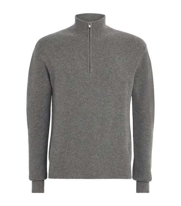 Ralph Lauren Purple Label Cashmere Half-zip Sweater - Grey
