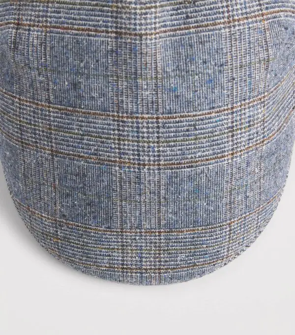 Borsalino Prince Of Wales Check Parigi Duckbill Flat Cap