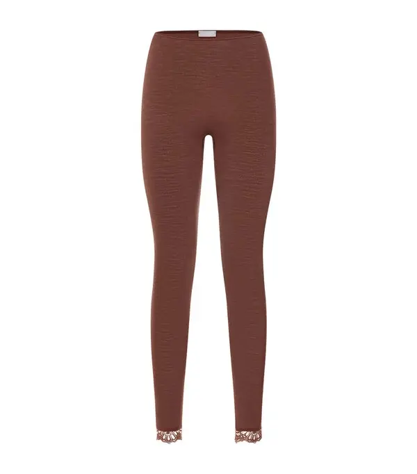 Hanro Wool-silk Lace-hem Leggings