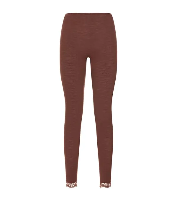 Hanro Wool-silk Lace-hem Leggings