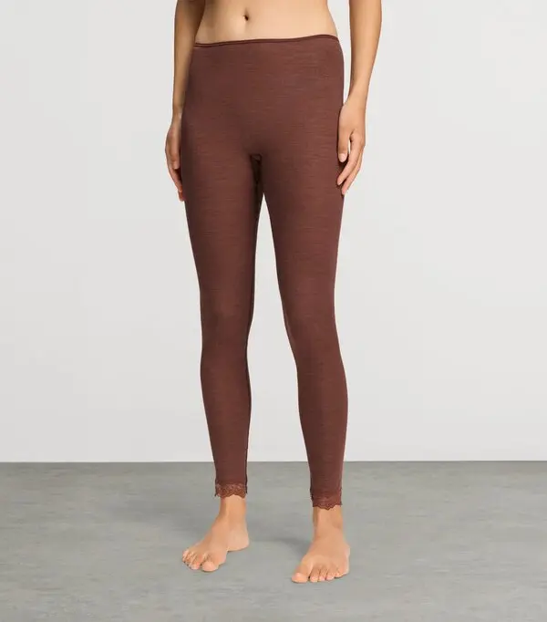 Hanro Wool-silk Lace-hem Leggings