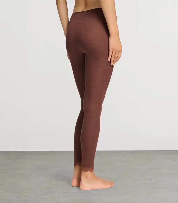 Hanro Wool-silk Lace-hem Leggings