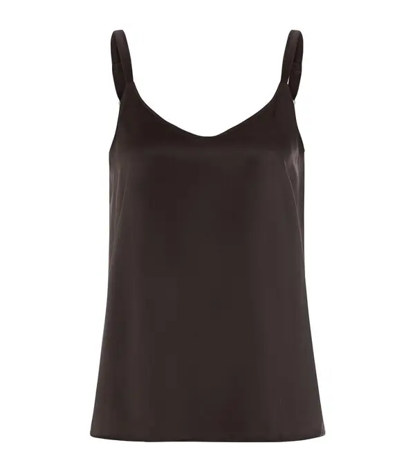 Hanro Silk Grand Central Cami Pyjama Top - Brown