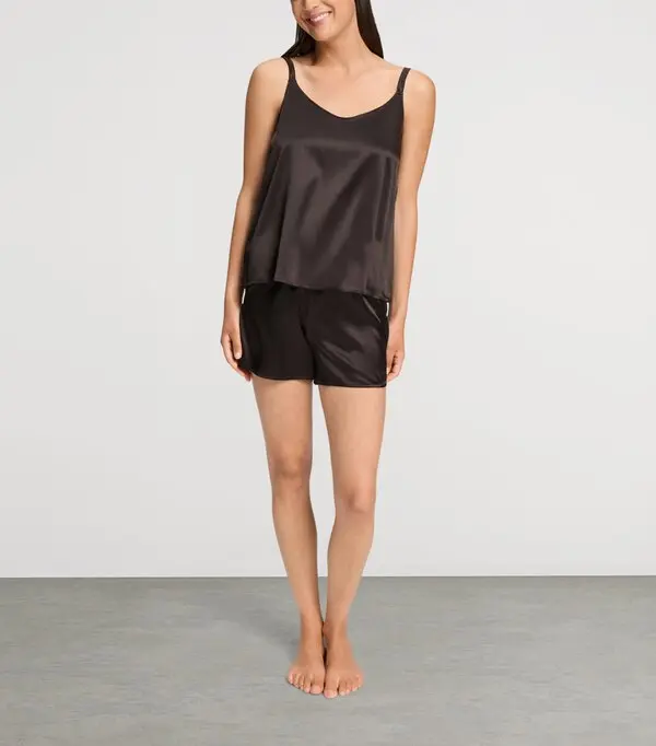 Hanro Silk Grand Central Cami Pyjama Top - Brown