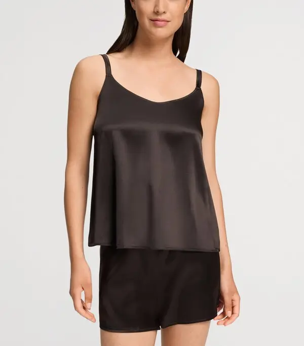 Hanro Silk Grand Central Cami Pyjama Top - Brown