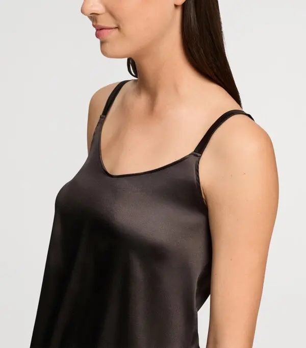 Hanro Silk Grand Central Cami Pyjama Top - Brown