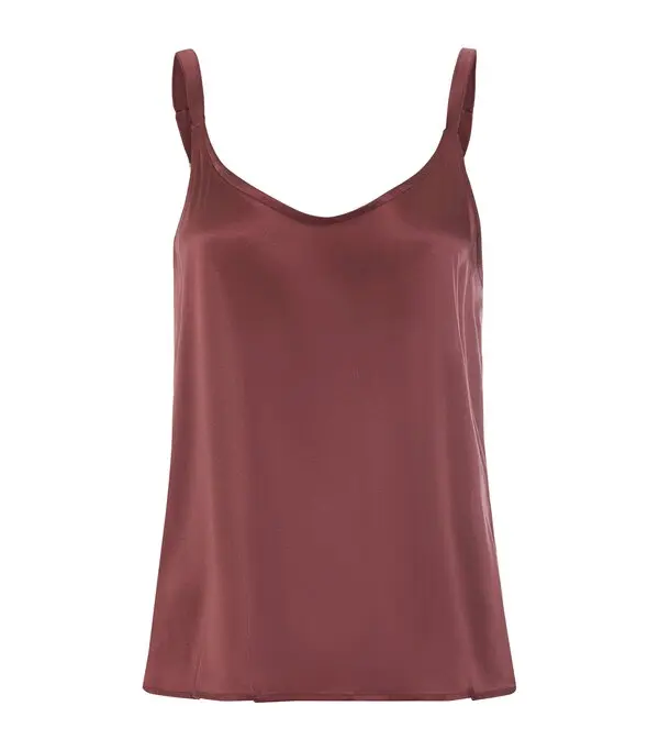 Hanro Silk Grand Central Cami Pyjama Top - Red
