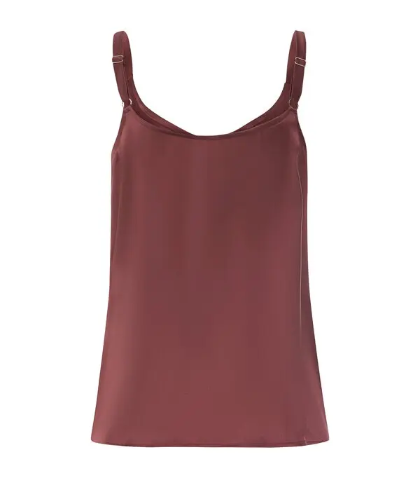 Hanro Silk Grand Central Cami Pyjama Top - Red