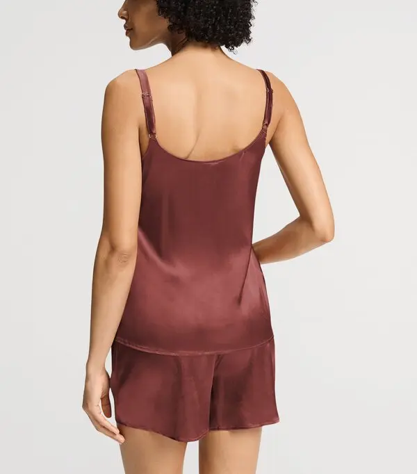 Hanro Silk Grand Central Cami Pyjama Top - Red