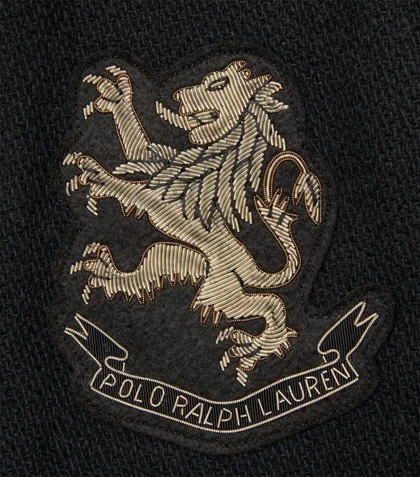 Polo Ralph Lauren Wool-blend Bullion-patch Bomber Jacket - Black