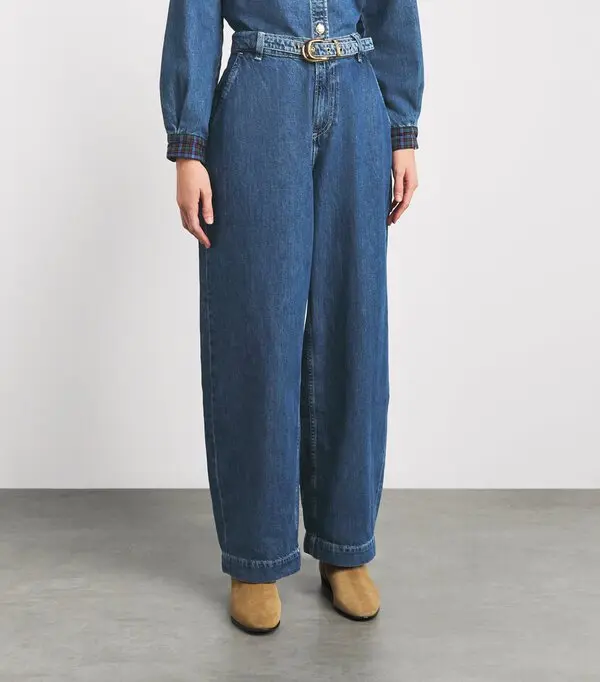Claudie Pierlot Belted Wide-leg Jeans