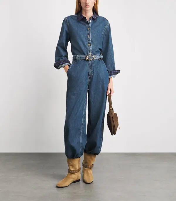 Claudie Pierlot Denim Check-collar Shirt