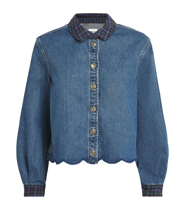 Claudie Pierlot Denim Check-collar Shirt - Blue