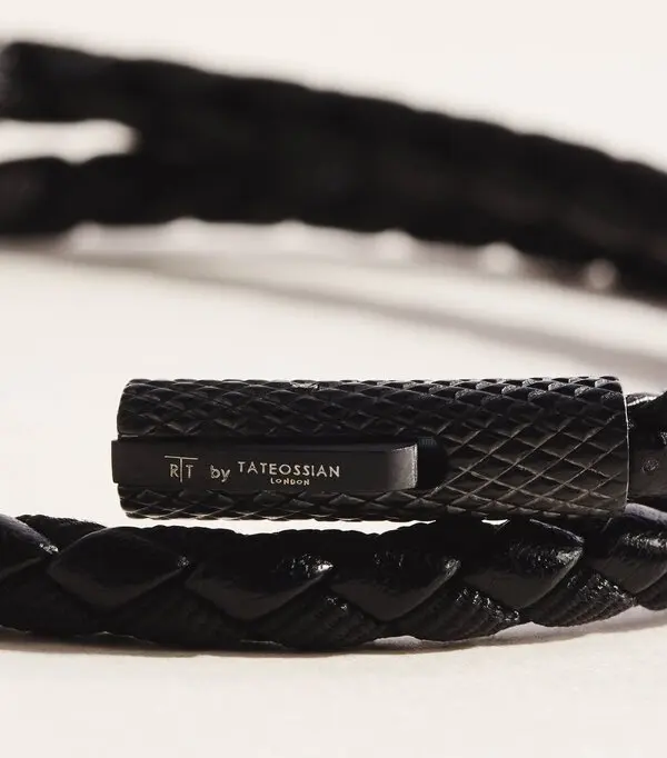 Tateossian Eco Leather Double-wrap Braided Bracelet