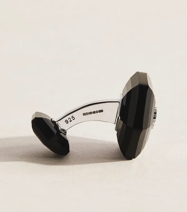 Tateossian Onyx And Sapphire Hexagonal Cufflinks