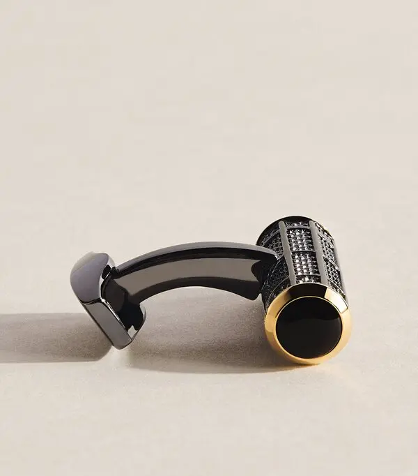 Tateossian Onyx Barrel Cufflinks