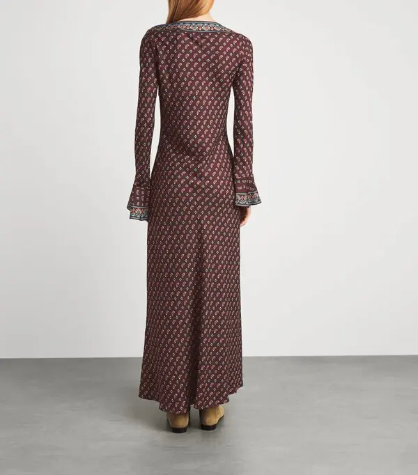 DÔEN Silk-blend Paisley Davina Midi Dress