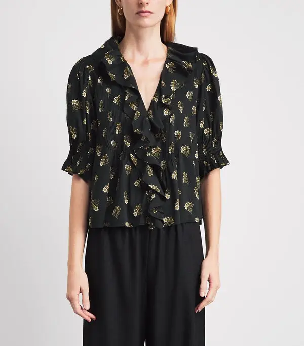 DÔEN Floral Henri Blouse