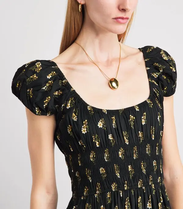 DÔEN Poplin Floral Quinley Midi Dress