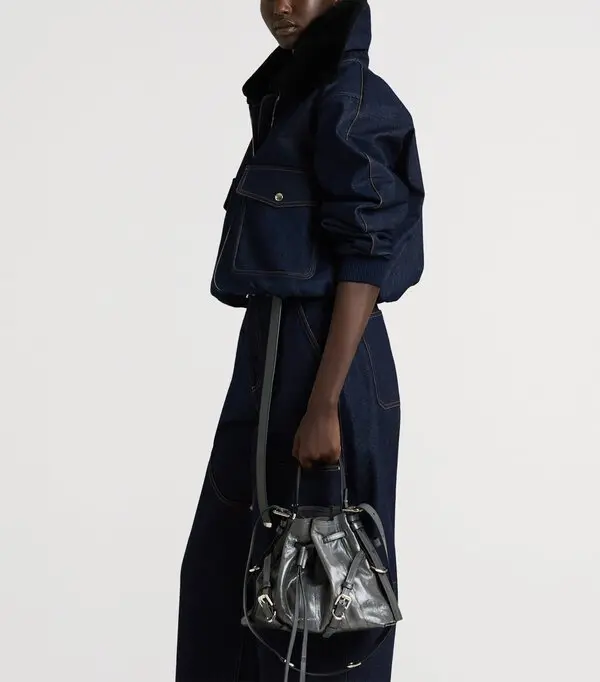 Givenchy Shearling-collar Denim Blouson Jacket - Blue