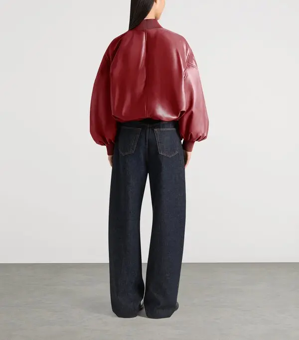 Givenchy Leather Cropped Cocoon Bomber Jacket
