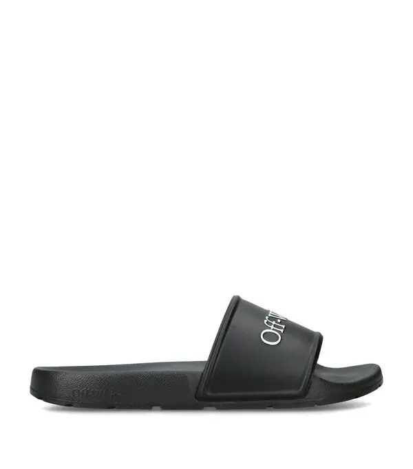 Off-White Bookish Logo Slides - Black
