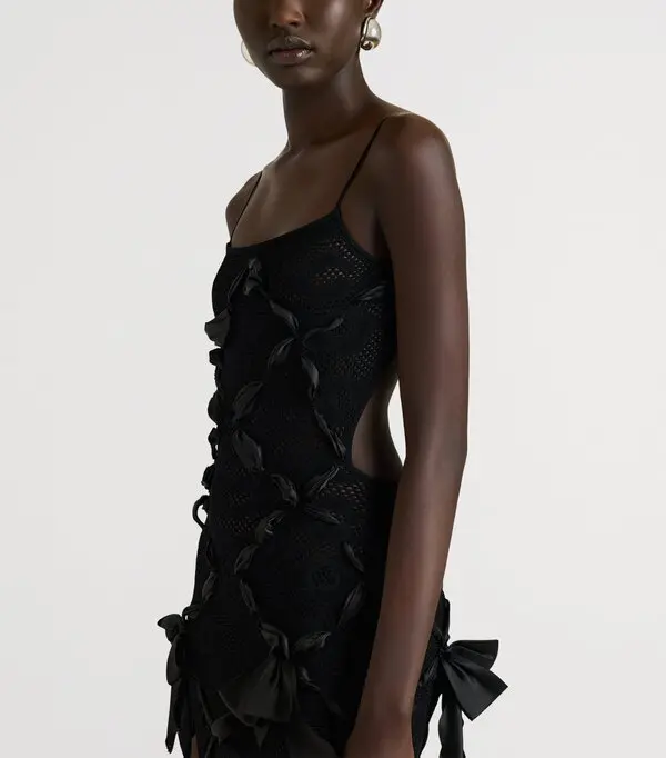 Givenchy Ribbon-embellished Leopard Lace Midi Dress