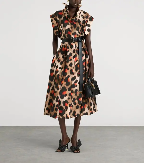 Givenchy Silk Leopard Print Midi Dress