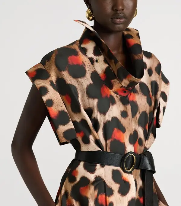 Givenchy Silk Leopard Print Midi Dress