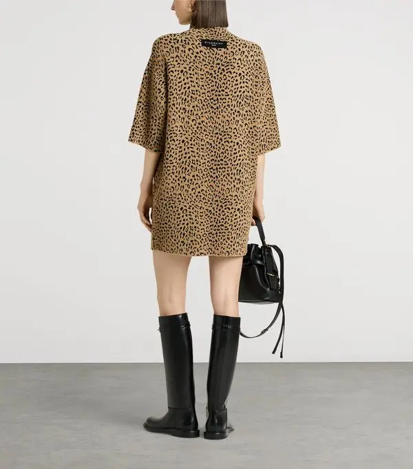 Givenchy Leopard Print High-neck Mini Dress