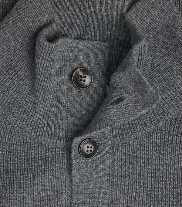 Pal Zileri Wool-silk-cashmere High-neck Cardigan