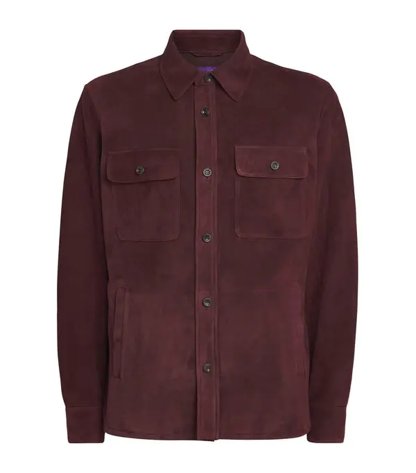 Ralph Lauren Purple Label Suede Overshirt - Red
