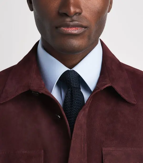 Ralph Lauren Purple Label Suede Overshirt - Red