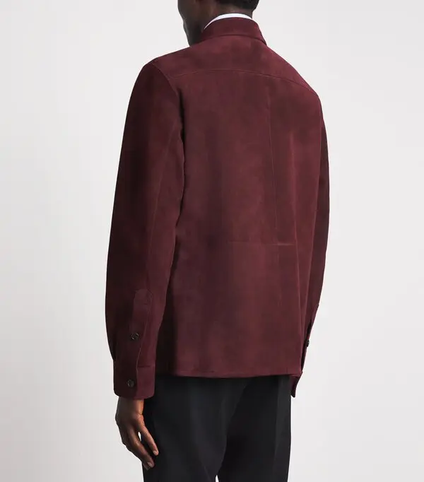 Ralph Lauren Purple Label Suede Overshirt - Red