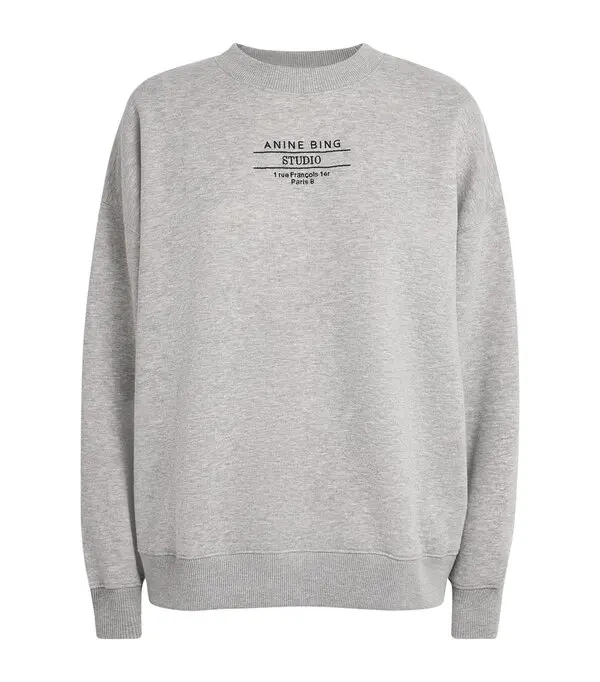 ANINE BING Fleece Logo Miles Sweatshirt