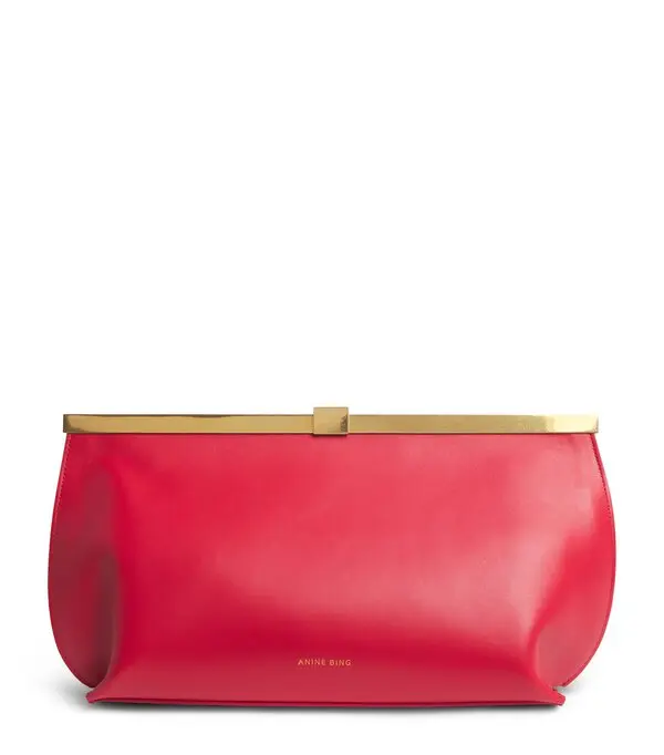 ANINE BING Leather Anine Clutch Bag - Red
