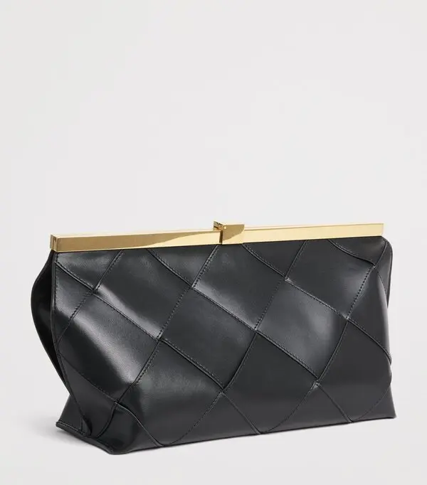 ANINE BING Leather Braided Anine Clutch Bag