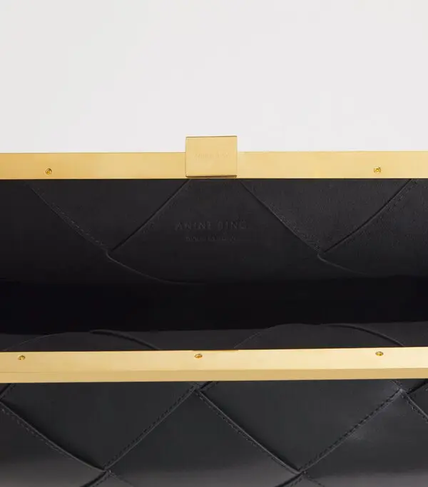 ANINE BING Leather Braided Anine Clutch Bag